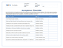 Acceptance checklist template in Word and Pdf formats