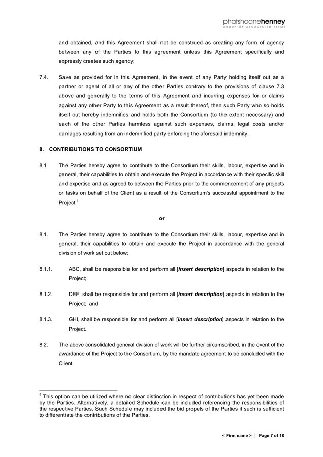 Agreement format between two companies in Word and Pdf formats - page 7 ...