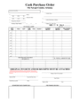 Cash Purchase Order in Word and Pdf formats