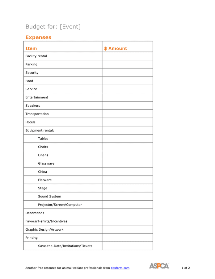 Event Budget Template In Word And Pdf Formats Event Budget Template In Word And Pdf Formats