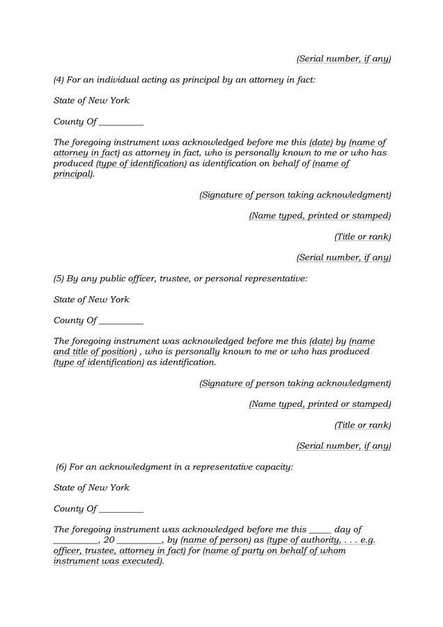 Sample notary statements in Word and Pdf formats - page 3 of 7