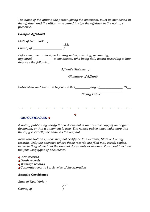 Sample notary statements in Word and Pdf formats - page 6 of 7