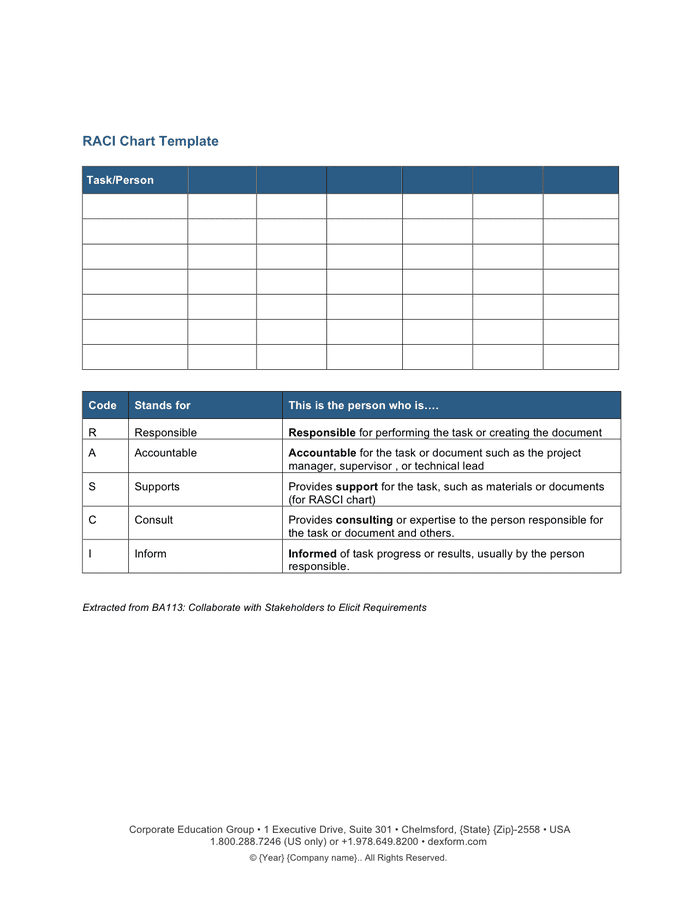 Raci chart template in Word and Pdf formats