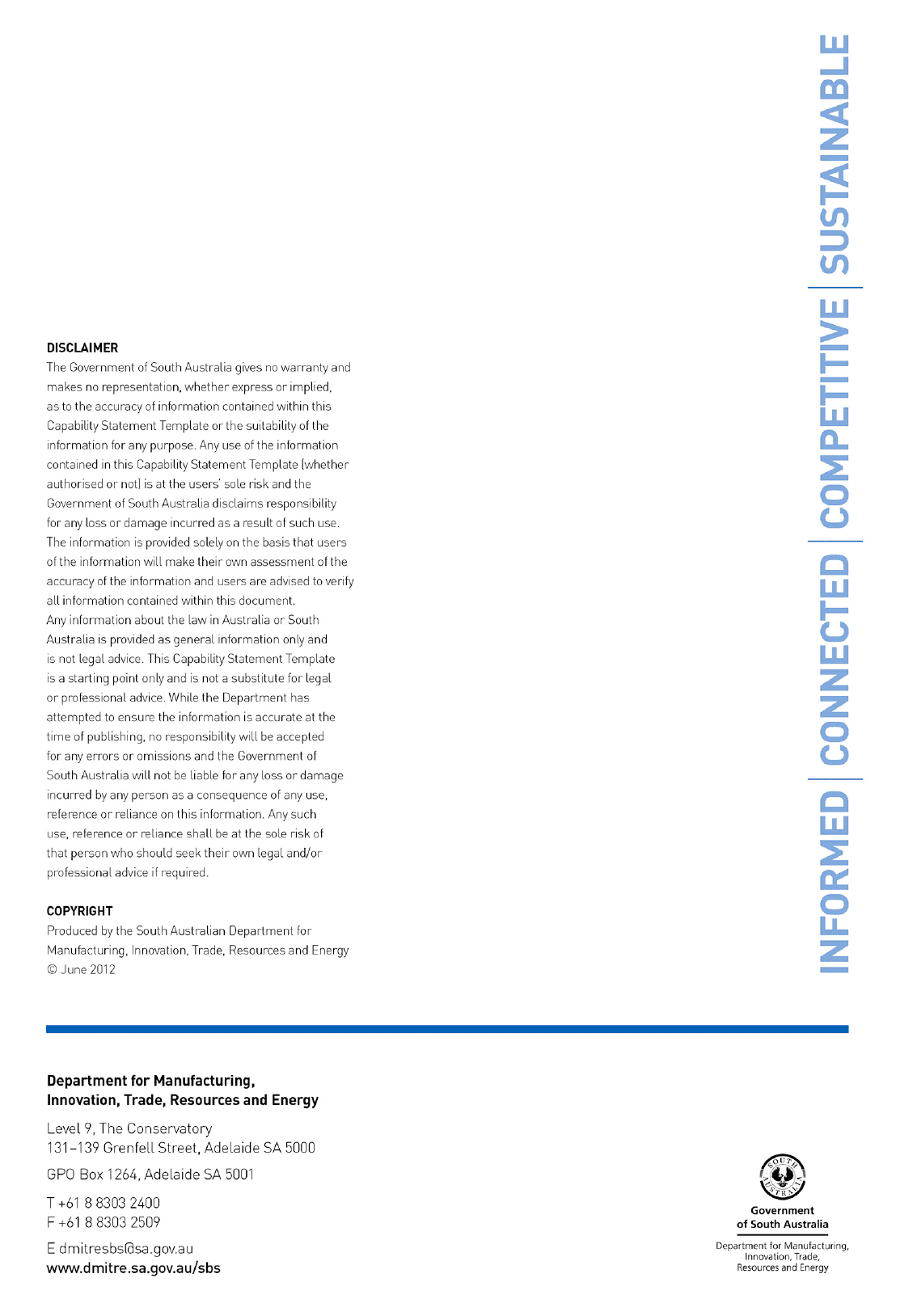 Capability statement template in Word and Pdf formats - page 19 of 19