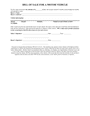 Bill of sale for a motor vehicle in Word and Pdf formats