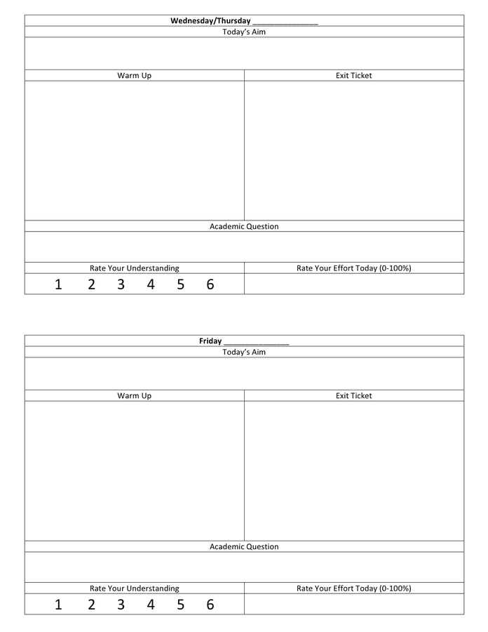 Exit ticket sheet in Word and Pdf formats - page 2 of 3