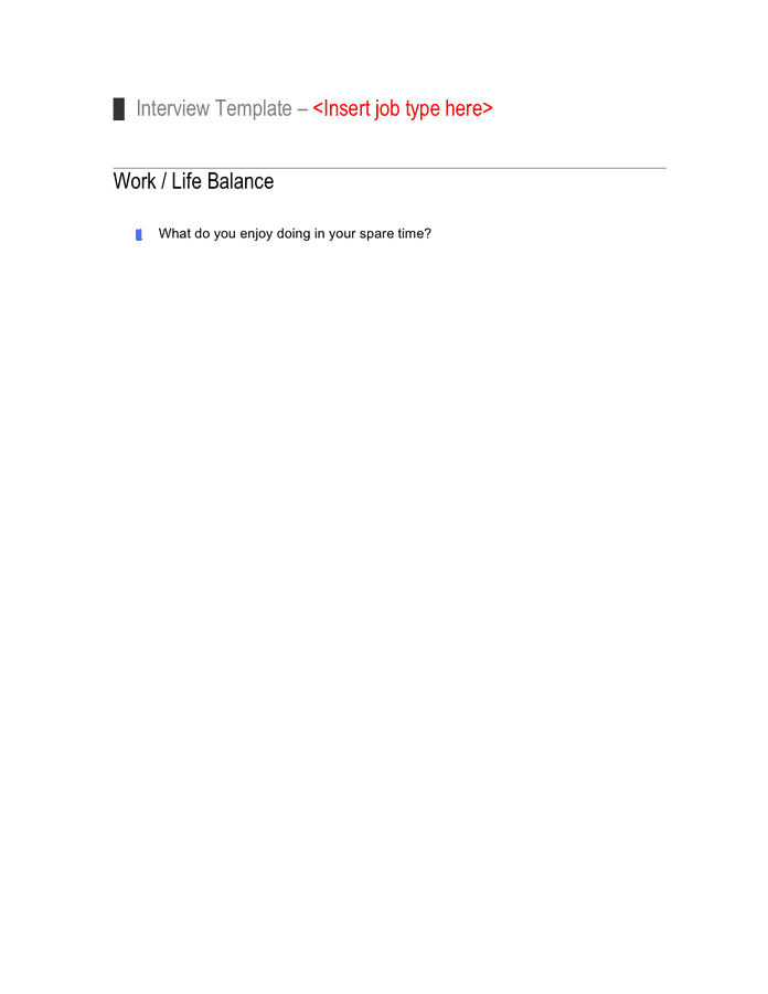 Interview template in Word and Pdf formats - page 5 of 5