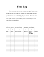 Food log form in Word and Pdf formats