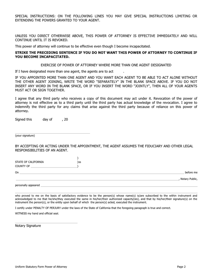 How To Get A Power Of Attorney In California