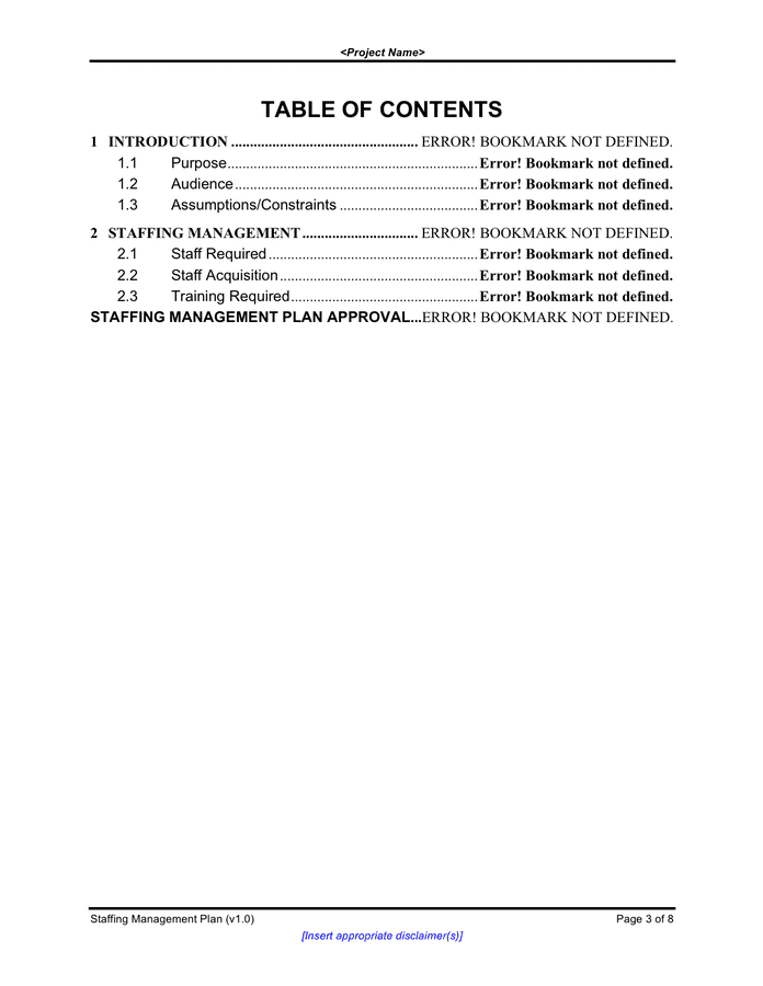 Staffing management plan template in Word and Pdf formats - page 4 of 8