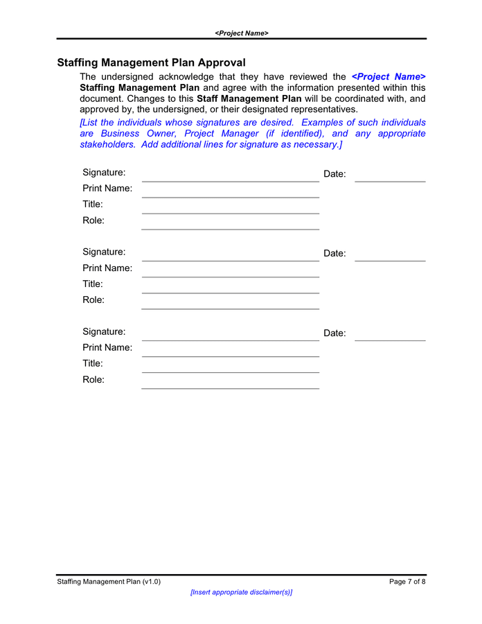 Staffing Management Plan Template In Word And Pdf Formats Page 8 Of 8