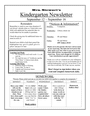 Kindergarten Newsletter in Word and Pdf formats