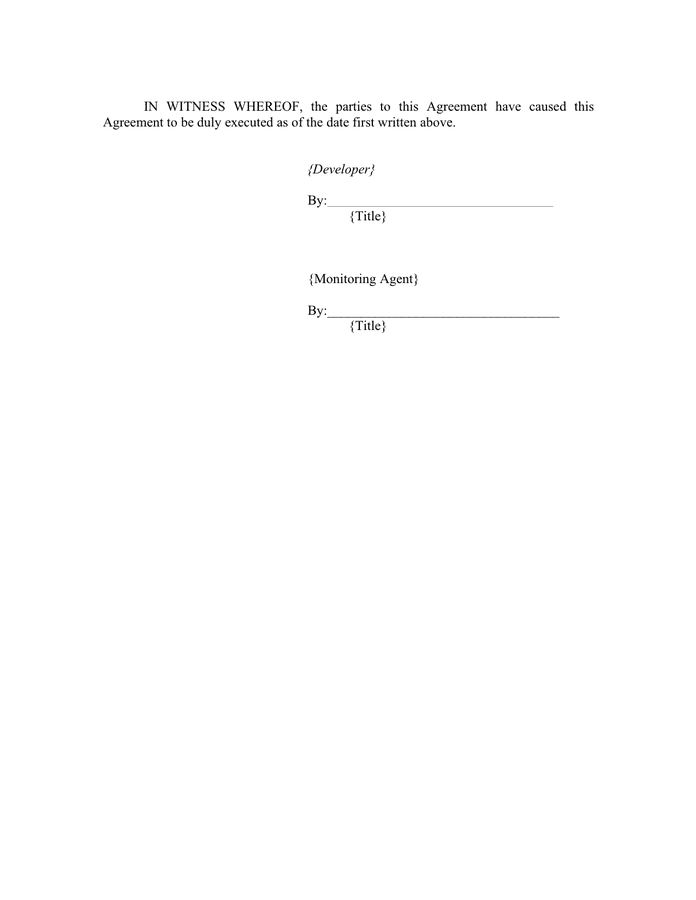 Monitoring services agreement template in Word and Pdf formats - page 5 ...