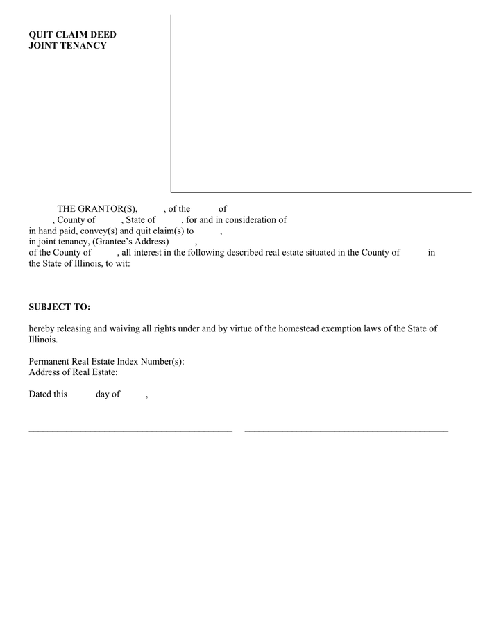 Quick claim deed form in Word and Pdf formats