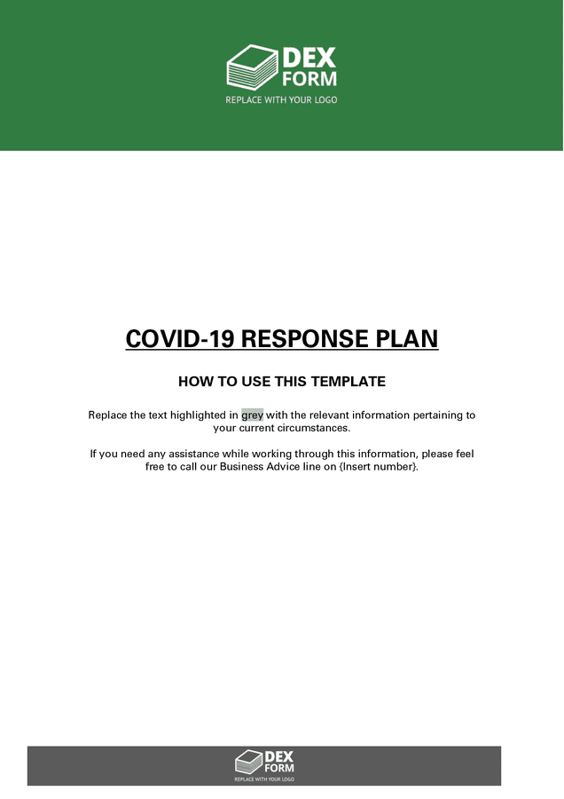 Covid-19 response plan template in Word and Pdf formats