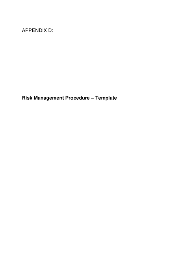 Risk management procedure template in Word and Pdf formats