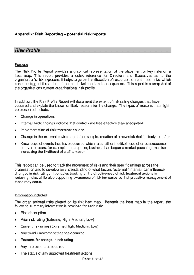 Risk management procedure template in Word and Pdf formats - page 33 of 45