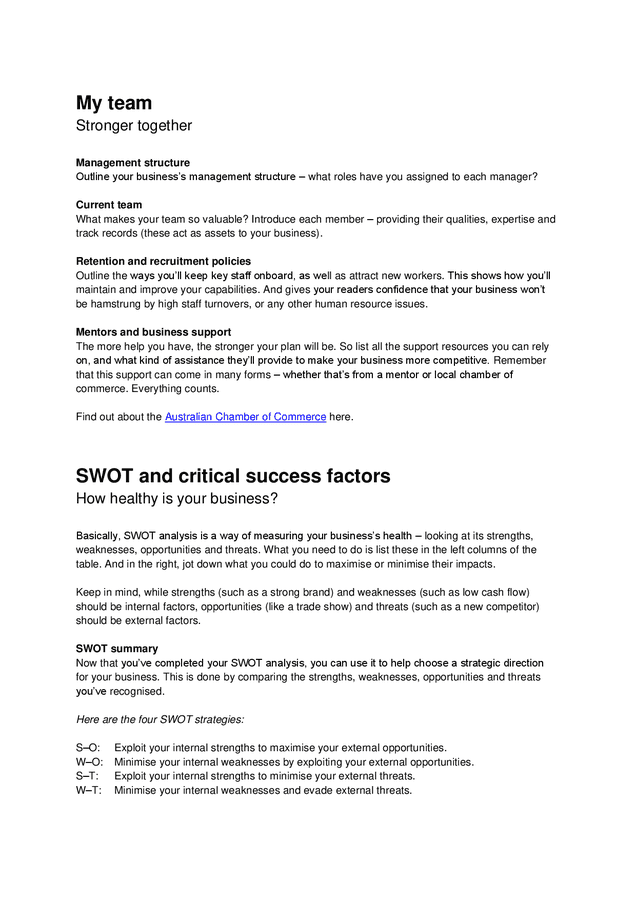 Business plan template in Word and Pdf formats - page 24 of 29