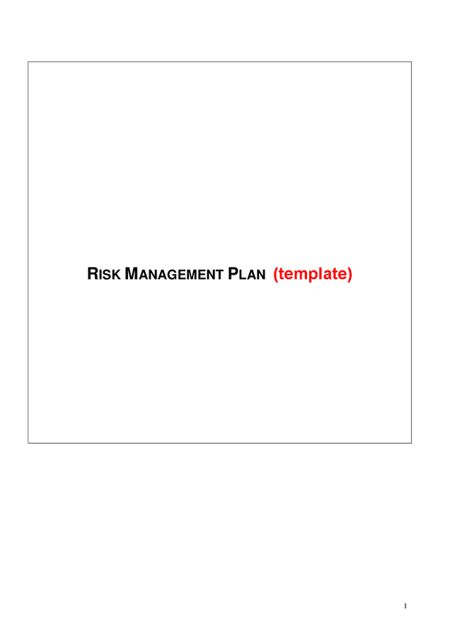 Risk Management Plan Template - download free documents for PDF, Word ...