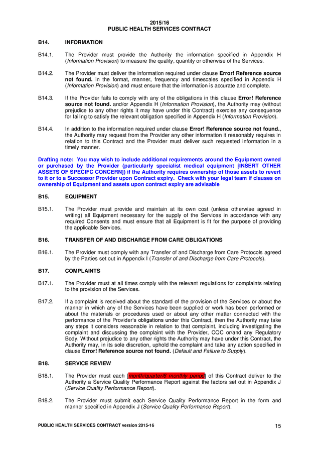 Public health services contract template in Word and Pdf formats - page ...