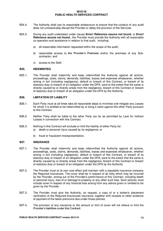 Public health services contract template in Word and Pdf formats - page ...