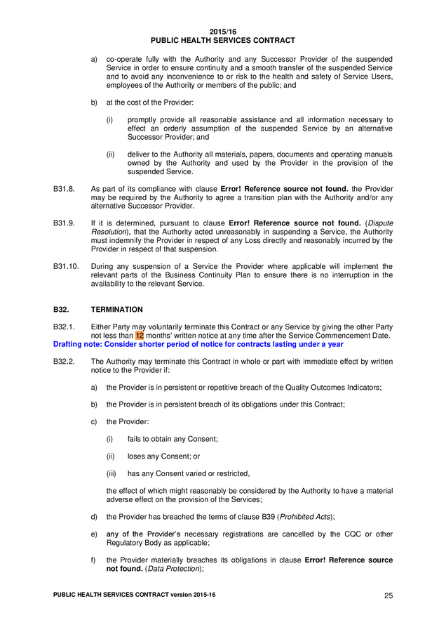 Public health services contract template in Word and Pdf formats - page ...