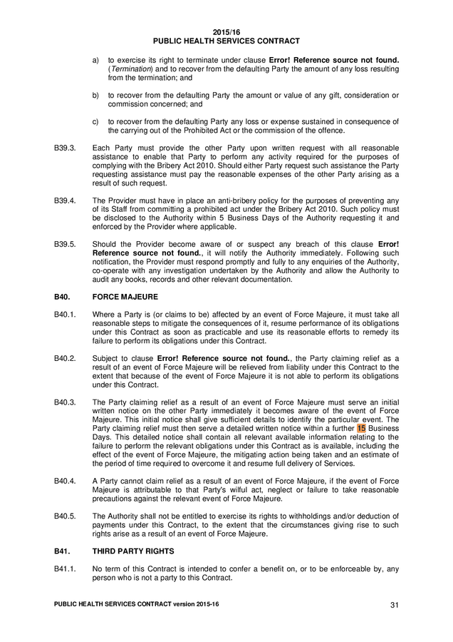 Public health services contract template in Word and Pdf formats - page ...