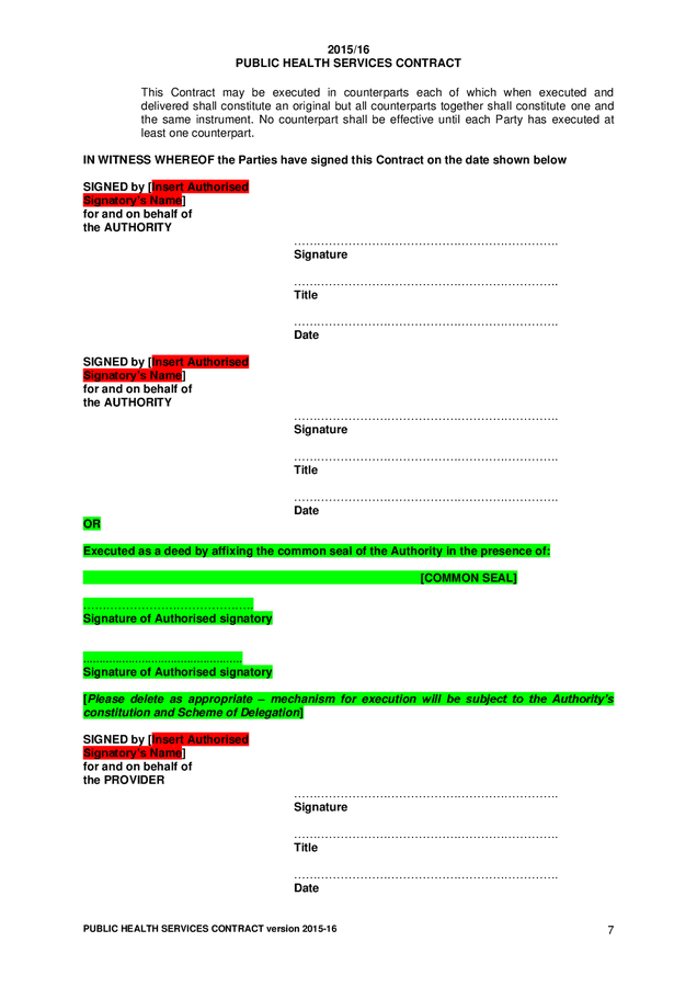 Public health services contract template in Word and Pdf formats - page ...
