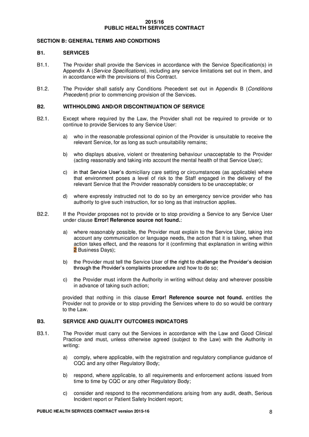 Public health services contract template in Word and Pdf formats - page ...