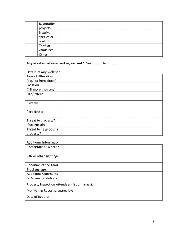 Property monitoring report form (Ontario) in Word and Pdf formats ...