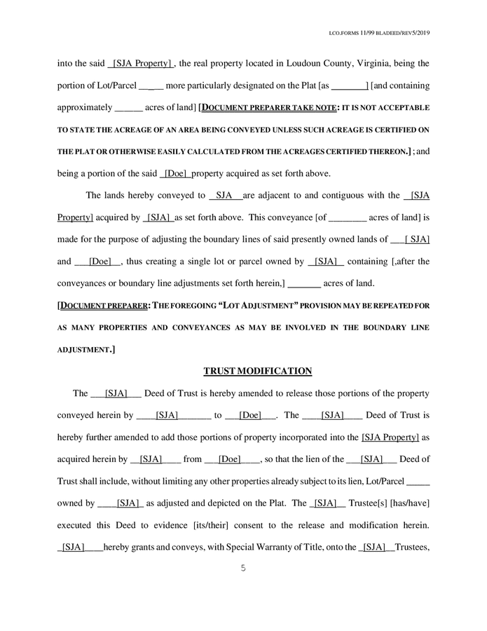 Recordation cover sheet template in Word and Pdf formats - page 5 of 8