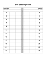 Bus seating chart template in Word and Pdf formats