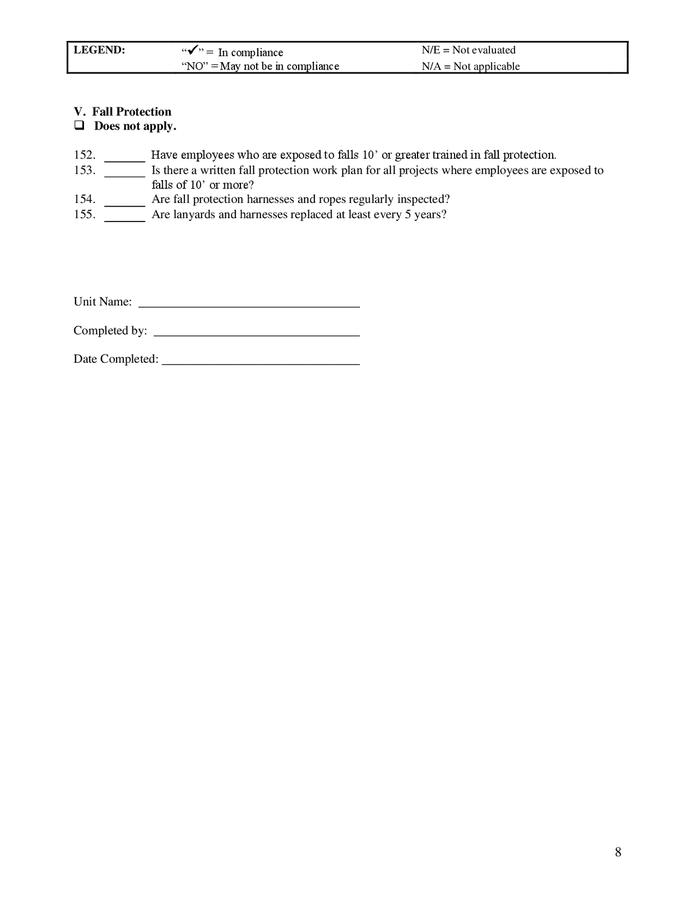 Environmental health & safety self-inspection checklist in Word and Pdf ...