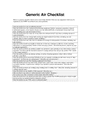 Generic air checklist in Word and Pdf formats