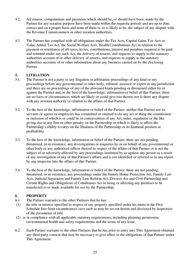 Farm partnership agreement sample in Word and Pdf formats - page 26 of 34