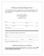 Marriage certificate request form in Word and Pdf formats
