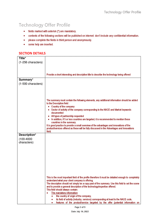Technology offer profile template in Word and Pdf formats - page 3 of 9