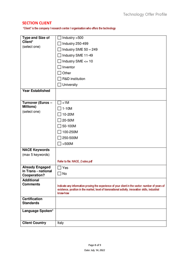 Technology offer profile template in Word and Pdf formats - page 8 of 9
