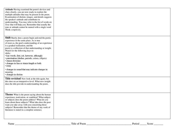 TPCASTT Template In Word And Pdf Formats Page 2 Of 2