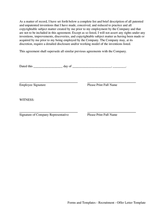 Offer letter template in Word and Pdf formats - page 4 of 4
