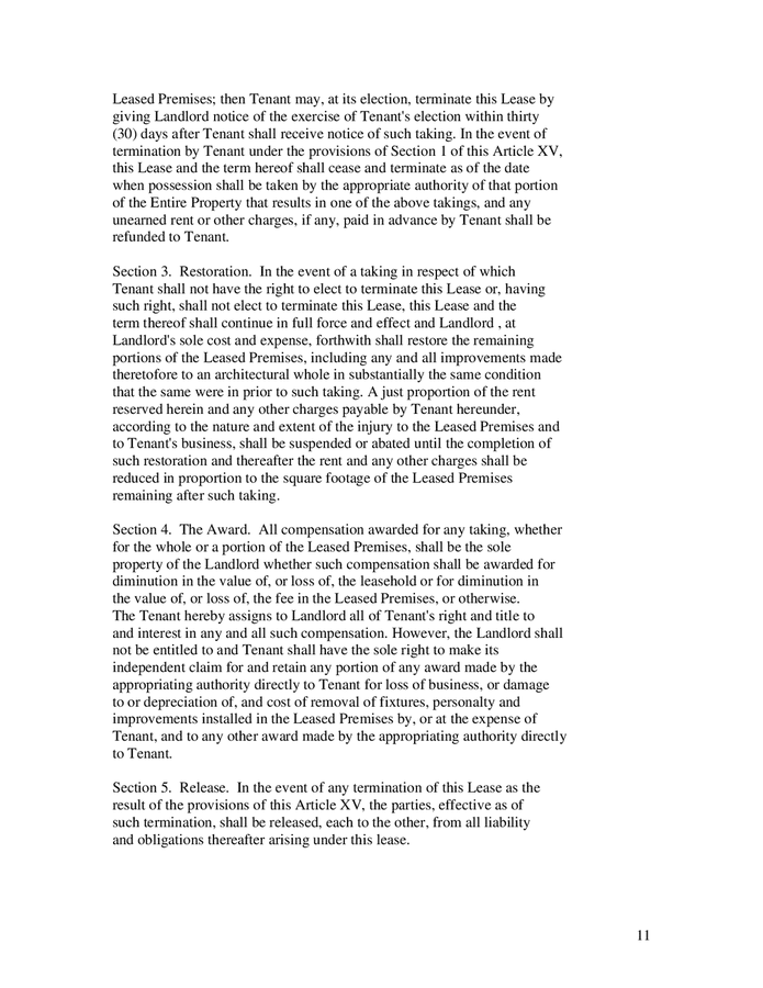 Sample commercial lease agreement in Word and Pdf formats - page 11 of 25