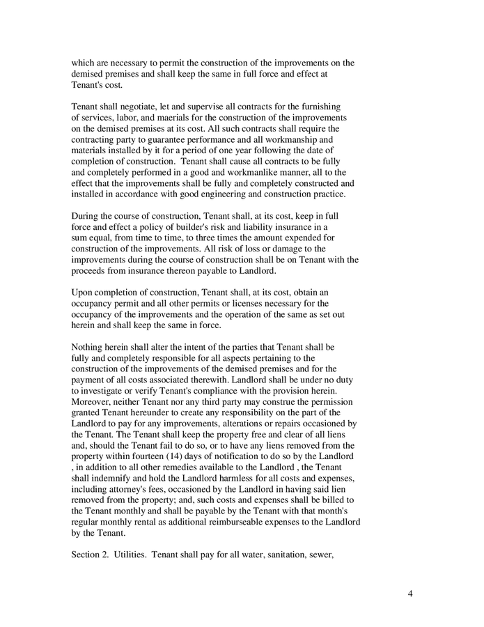Sample commercial lease agreement in Word and Pdf formats - page 4 of 25