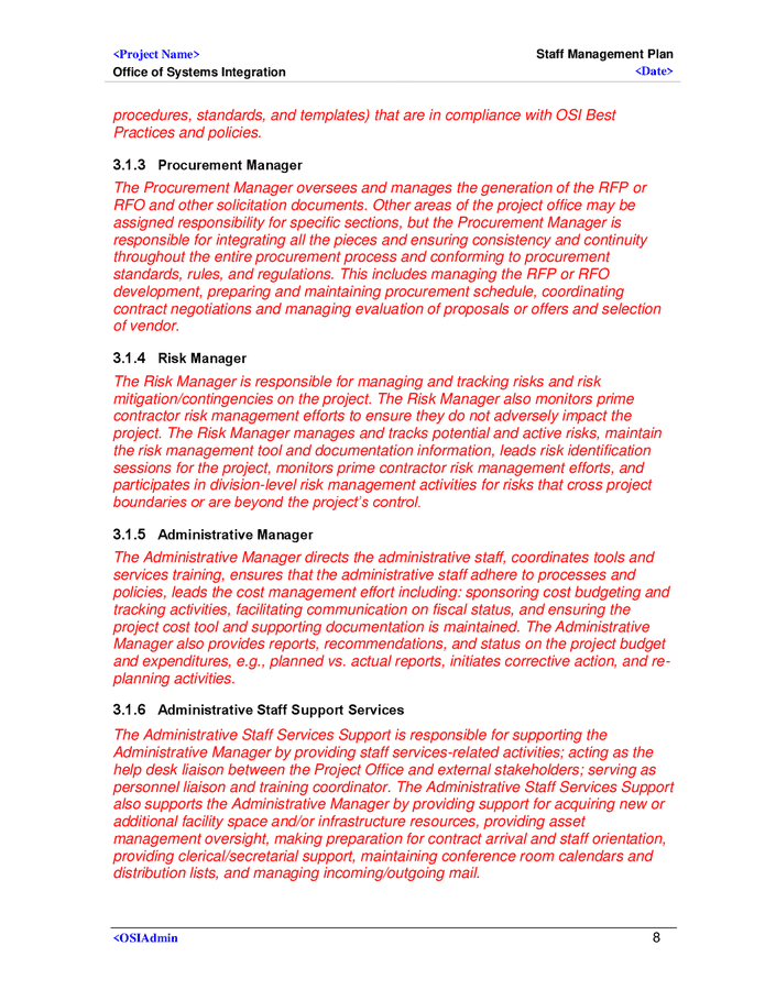 Staff management plan in Word and Pdf formats - page 12 of 19