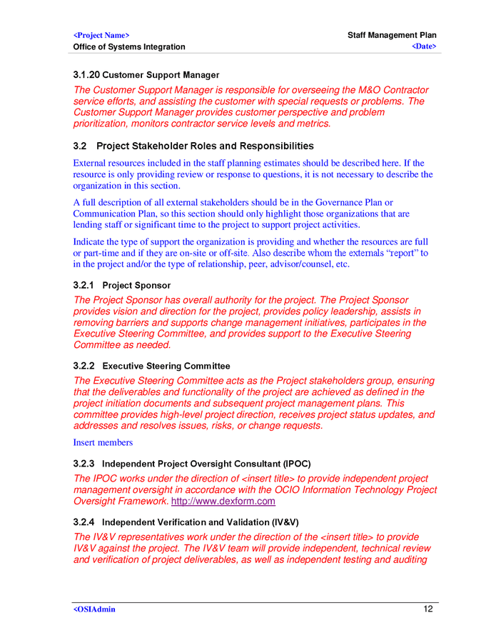 Staff management plan in Word and Pdf formats - page 16 of 19