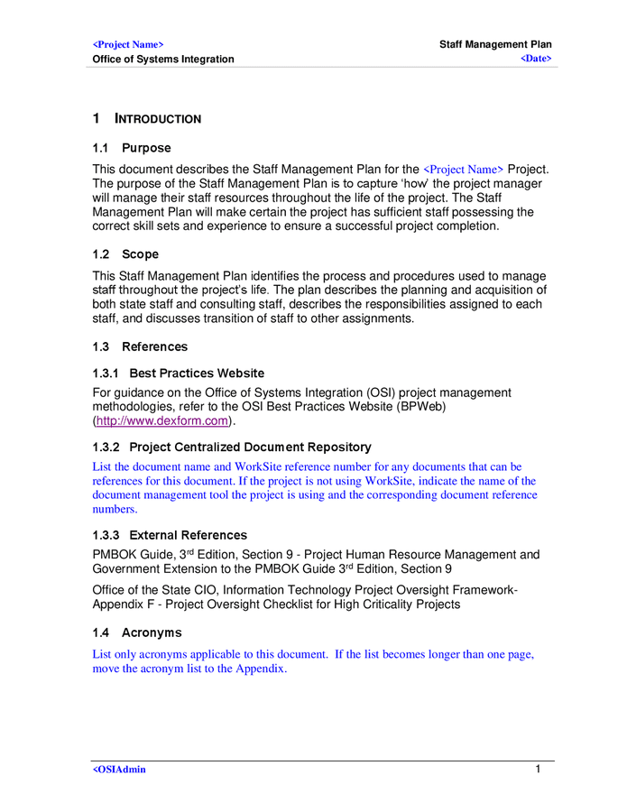 Staff management plan in Word and Pdf formats - page 5 of 19