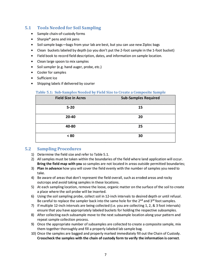 Biosolids & soil sampling analysis plan in Word and Pdf formats - page ...