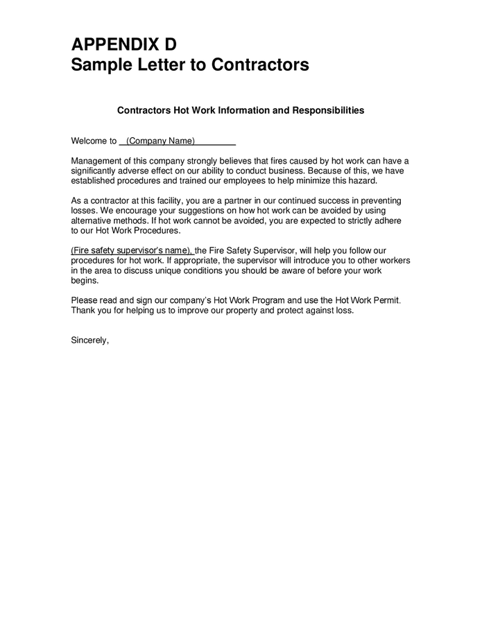 Hot work program templates in Word and Pdf formats - page 11 of 12