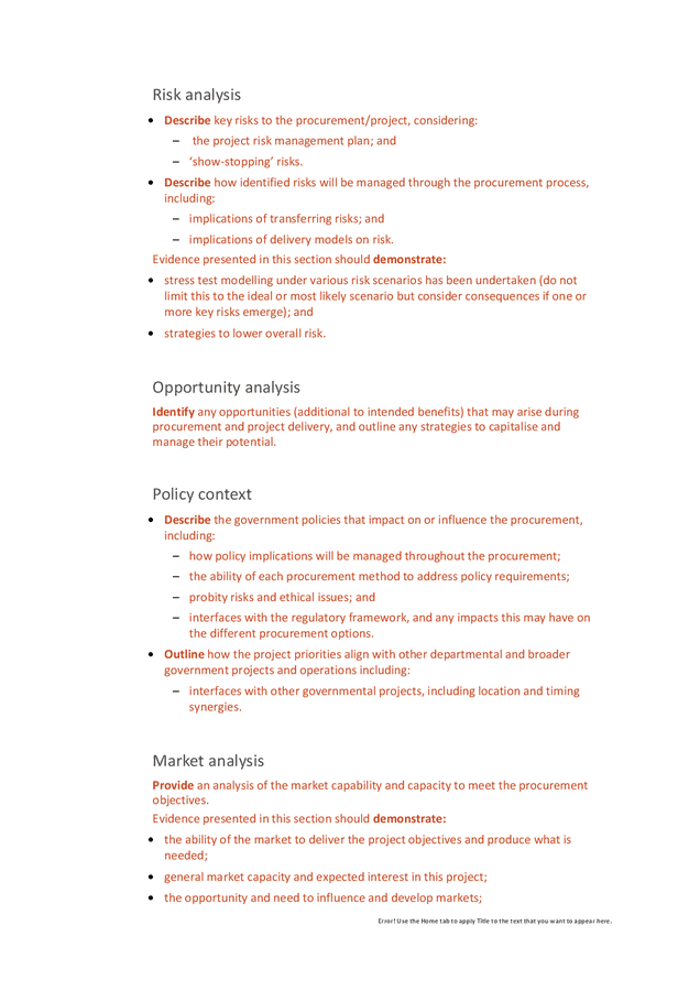 Procurement strategy (Australia) in Word and Pdf formats - page 5 of 11