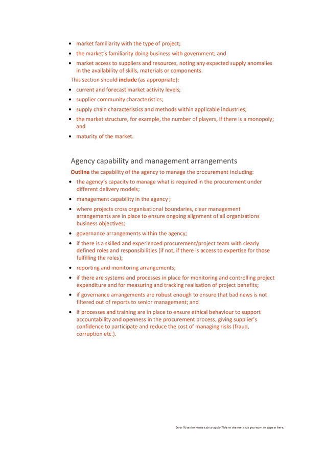 Procurement strategy (Australia) in Word and Pdf formats - page 6 of 11