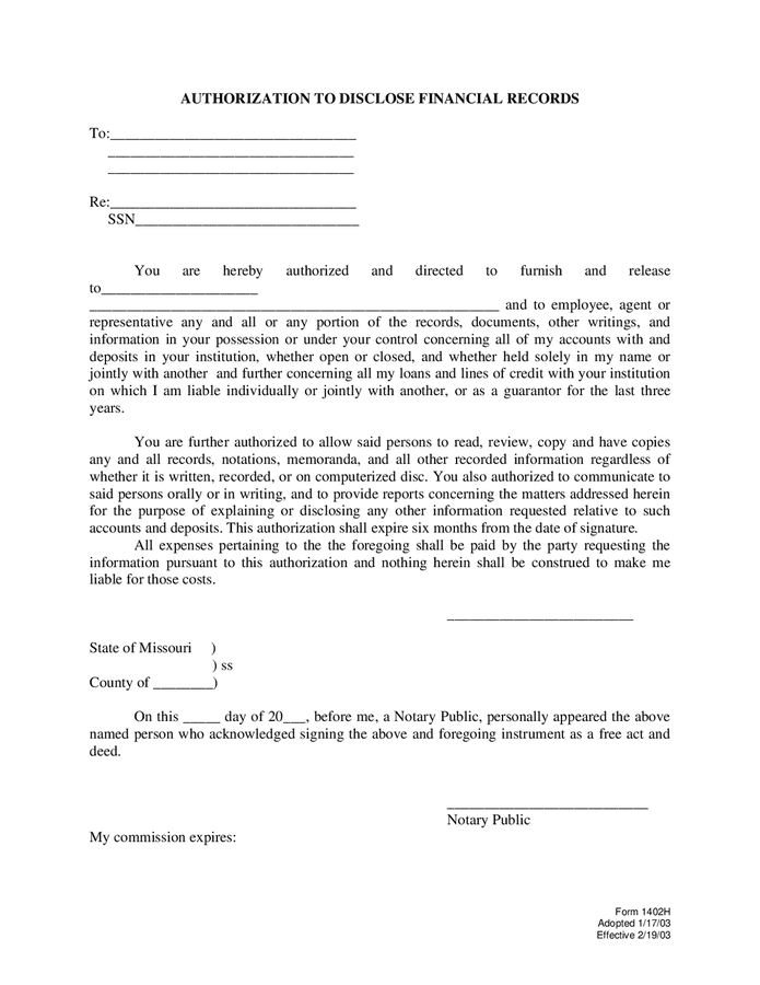 Authorization to release employee benefit information in Word and Pdf ...
